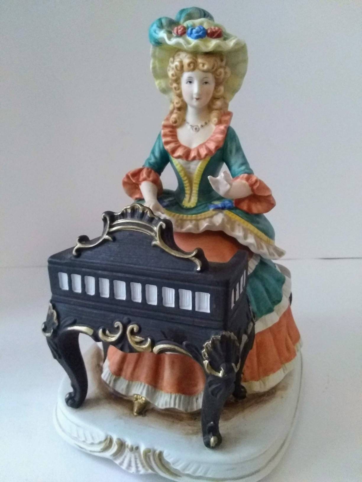 Madame Harpsichord Melody In Motion Musical Figurine 1987 Art ...