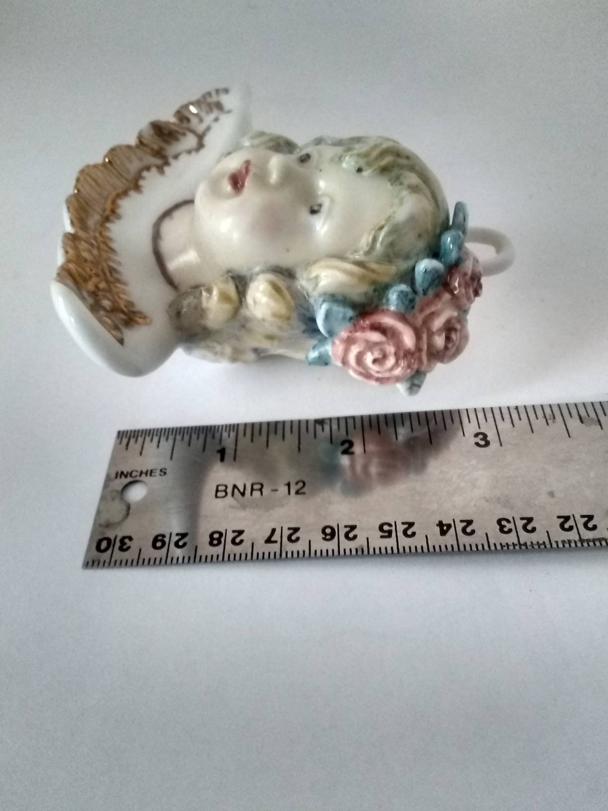 German Porcelain Head Christmas Ornament Victorian Christmas Angel ...