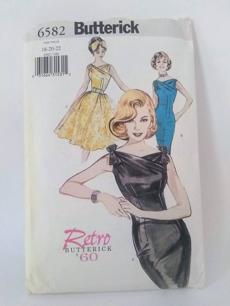 Butterick Vintage Retro Dress Pattern Uncut Size Multi - Etsy