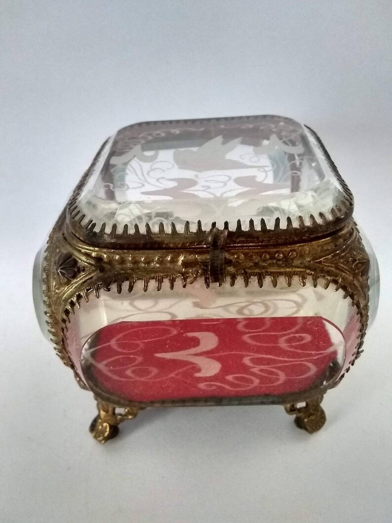 1900'S French Chunky Glass Jewelry Casket Vitrine Box - Etsy