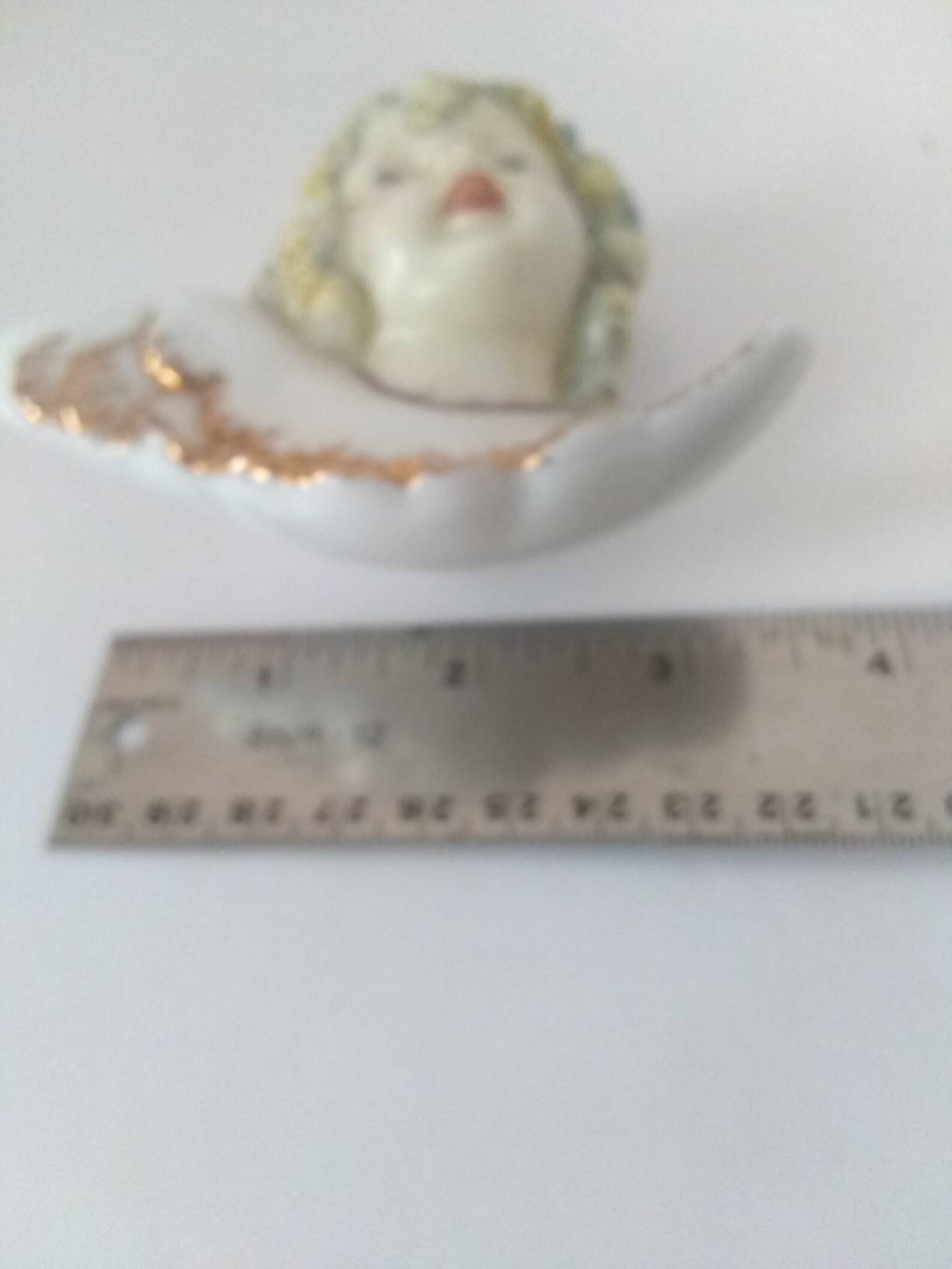German Porcelain Head Christmas Ornament Victorian Christmas Angel ...