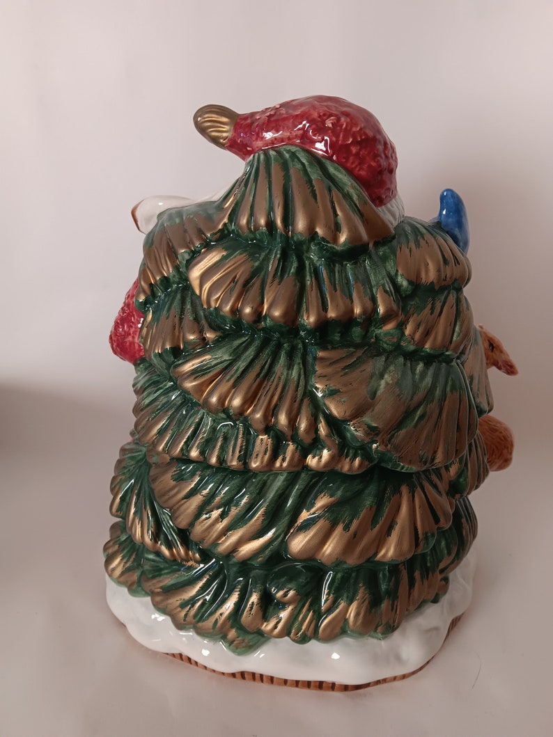 Fitz and Floyd Omnibus Forest Festival Guitar Santa Holiday Cookie Jar ...