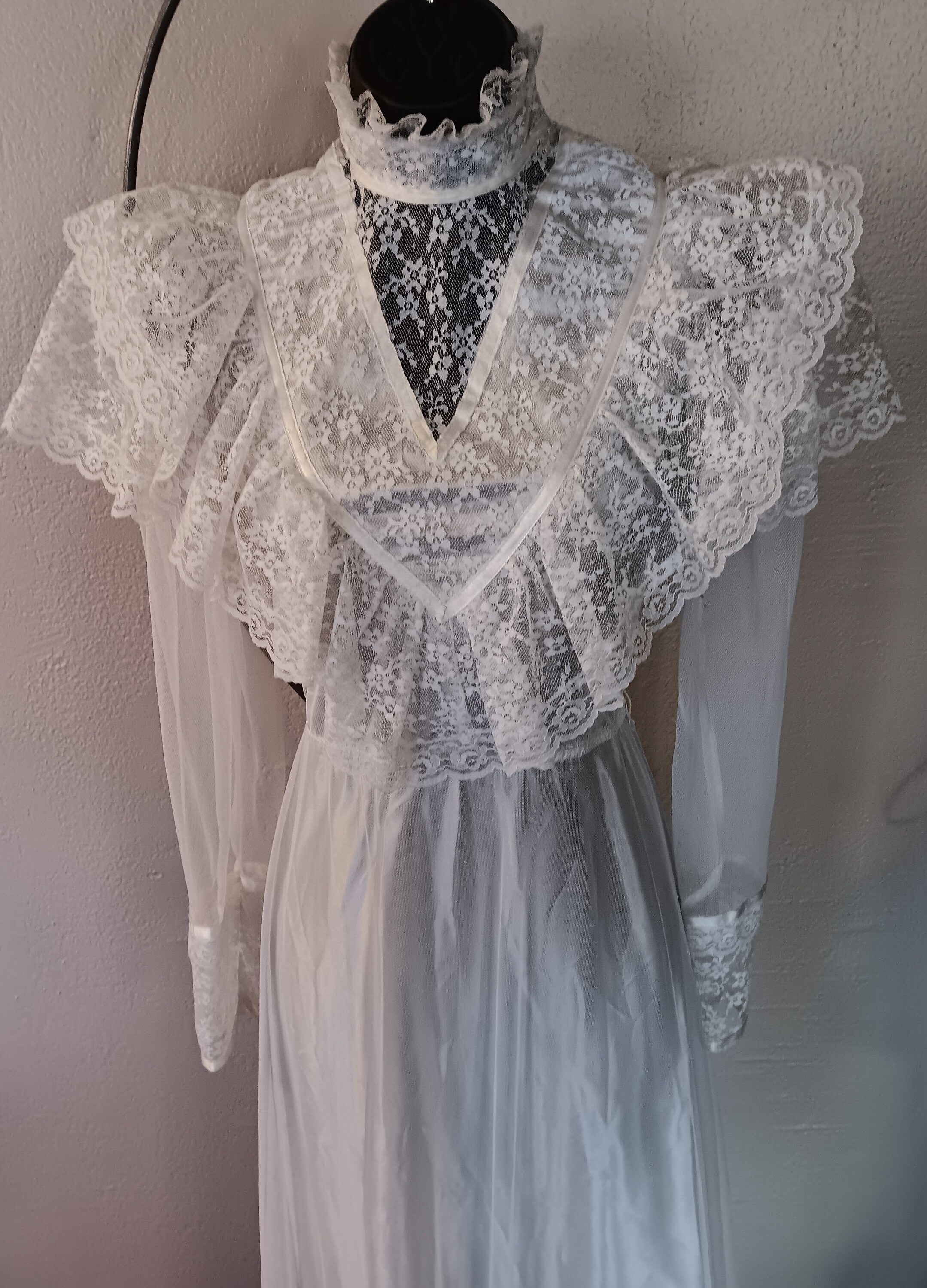 Stunning Edwardian Victorian Gunne Sax Style Lace Wedding Gown Handmade ...