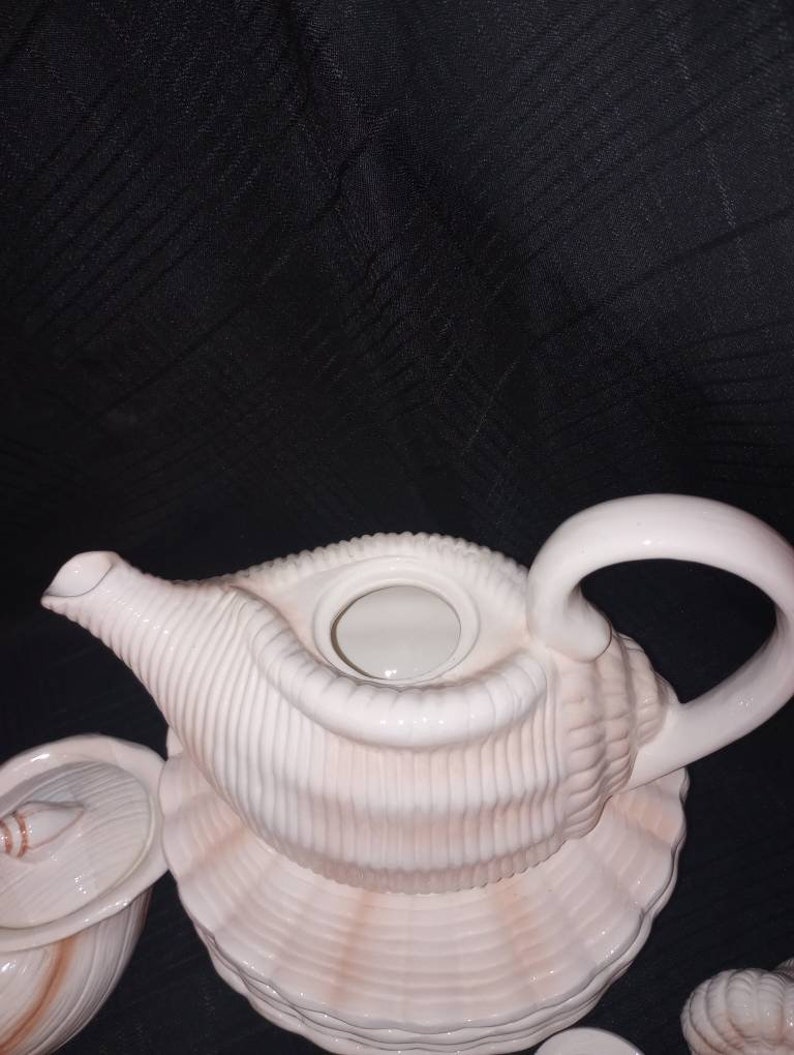 Vintage Beachcomber Ceramic Shell Tea Service Set With Bonus Shell ...