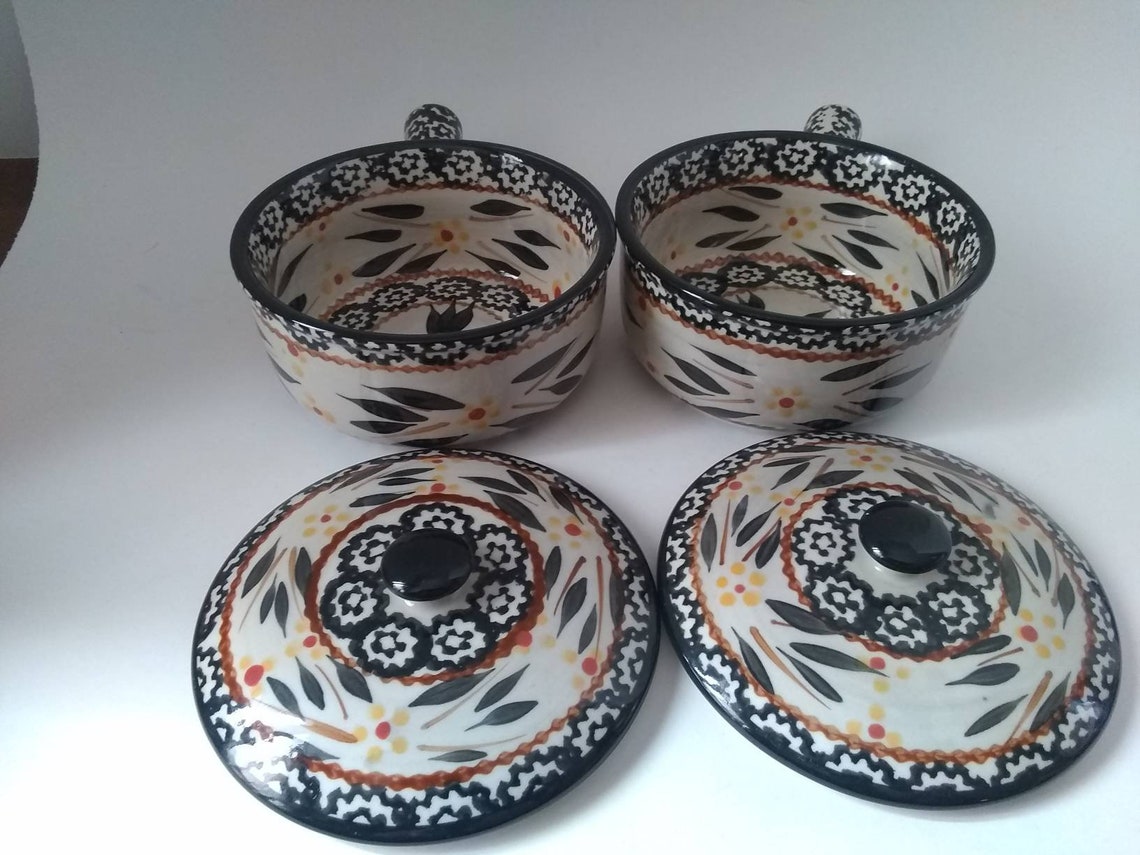Temptations Old World Black Ovenware Casserole Bowls With Lids - Etsy