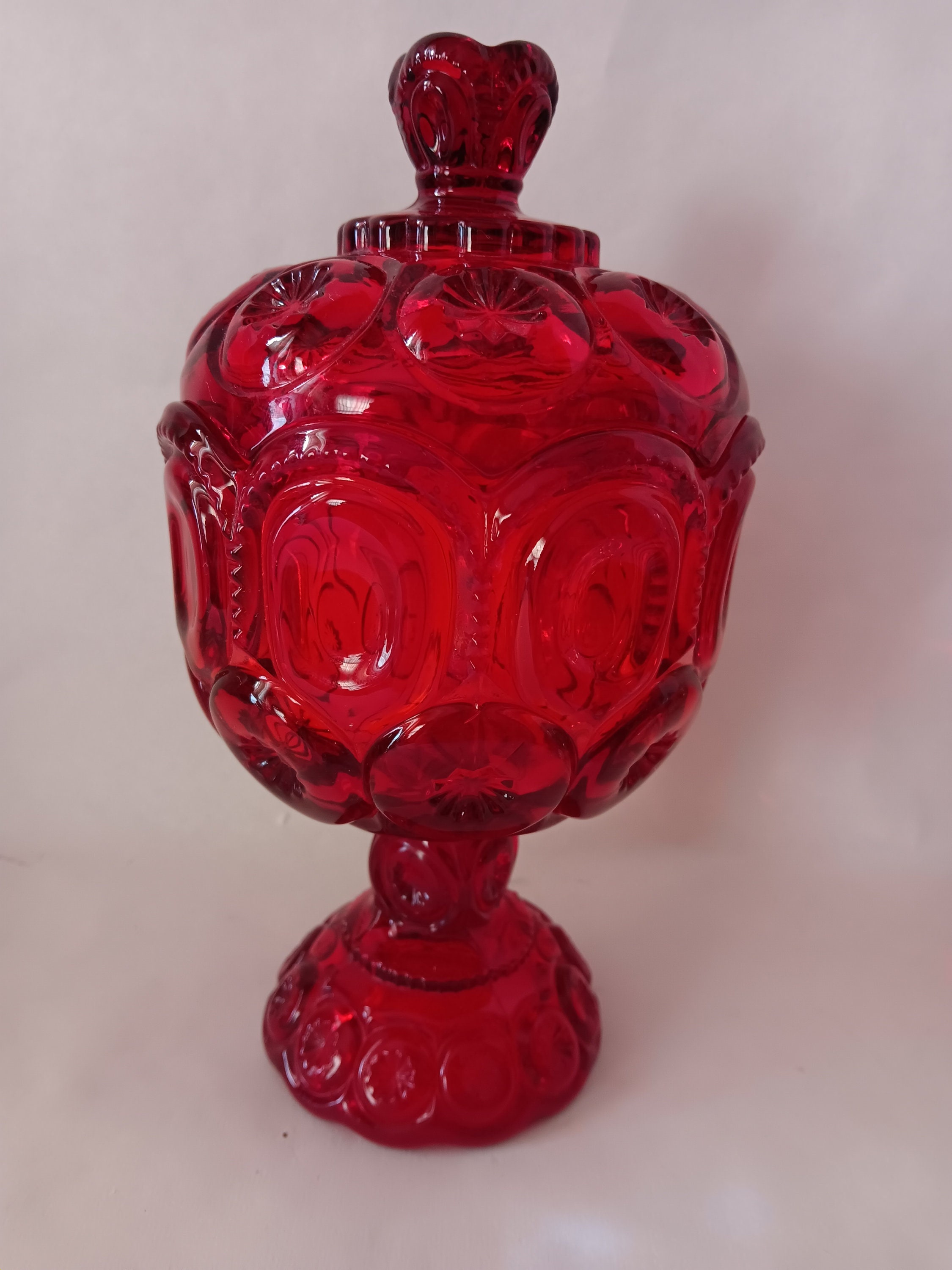 LE Smith Moon and Star Red Compote Candy Dish - Etsy