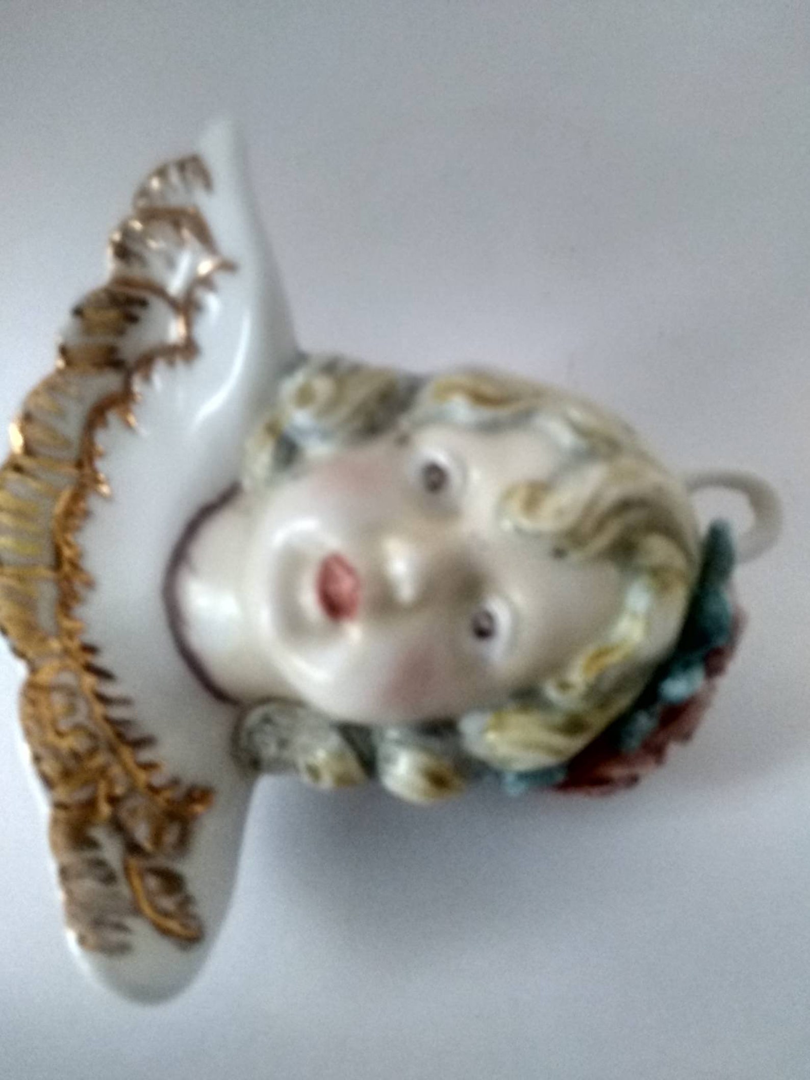 German Porcelain Head Christmas Ornament Victorian Christmas Angel ...