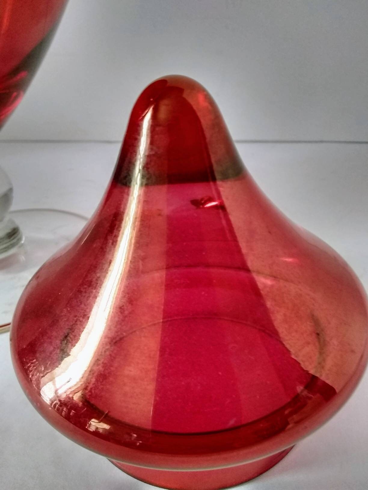 MCM Ruby Red Apothecary Footed Candy Jar - Etsy