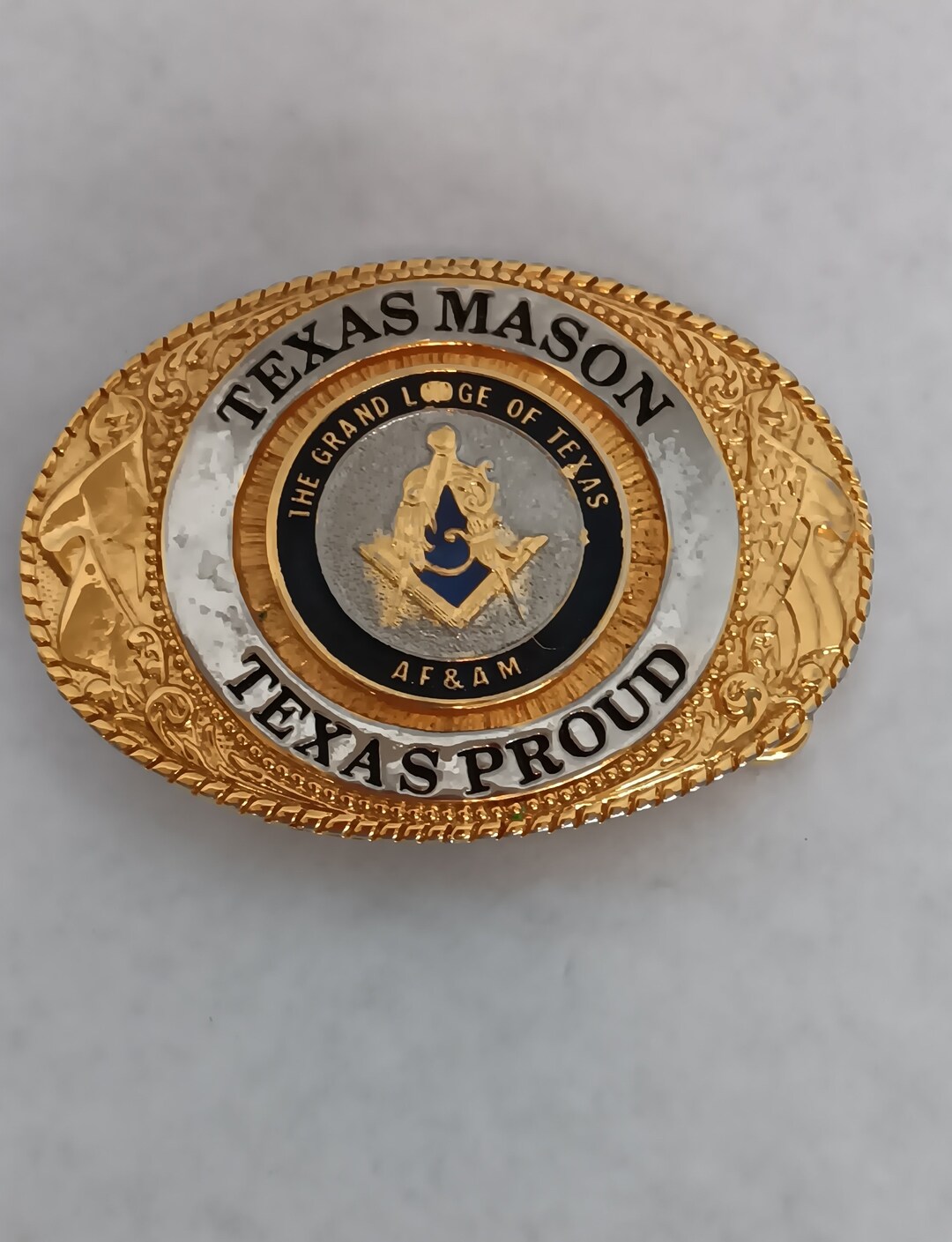 Grand Lodge of Texas Mason Gold Belt Buckle 1989 - Etsy