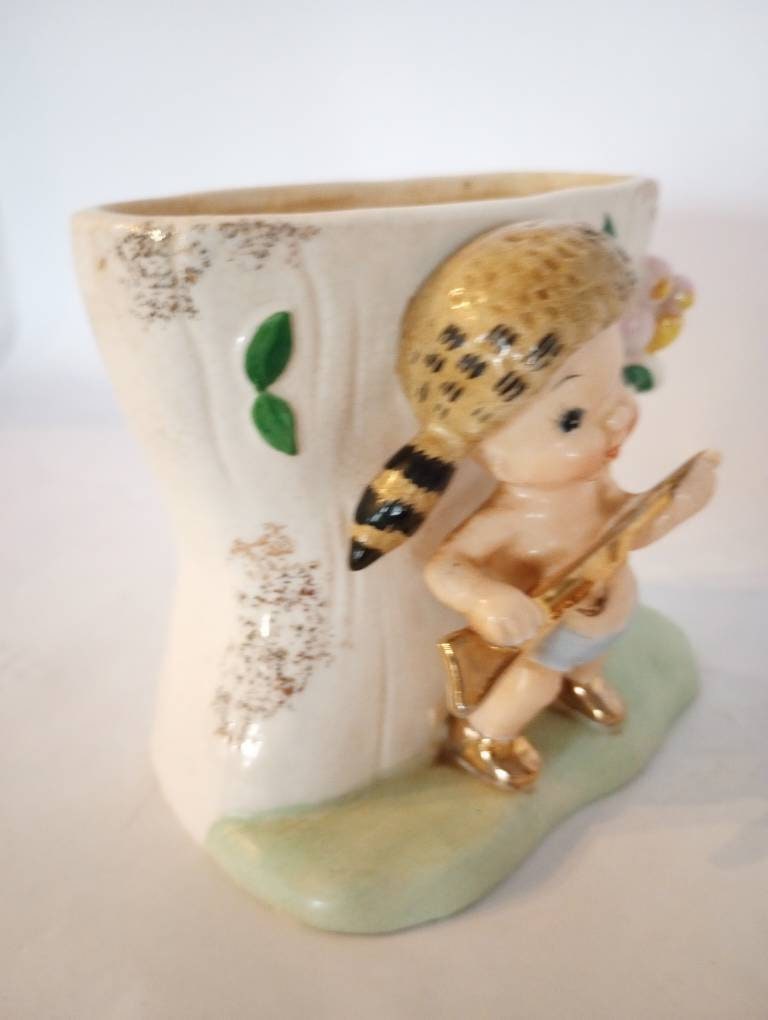 Vintage Napco Planter Davy Crockett Baby Boy Ceramic Nursery - Etsy