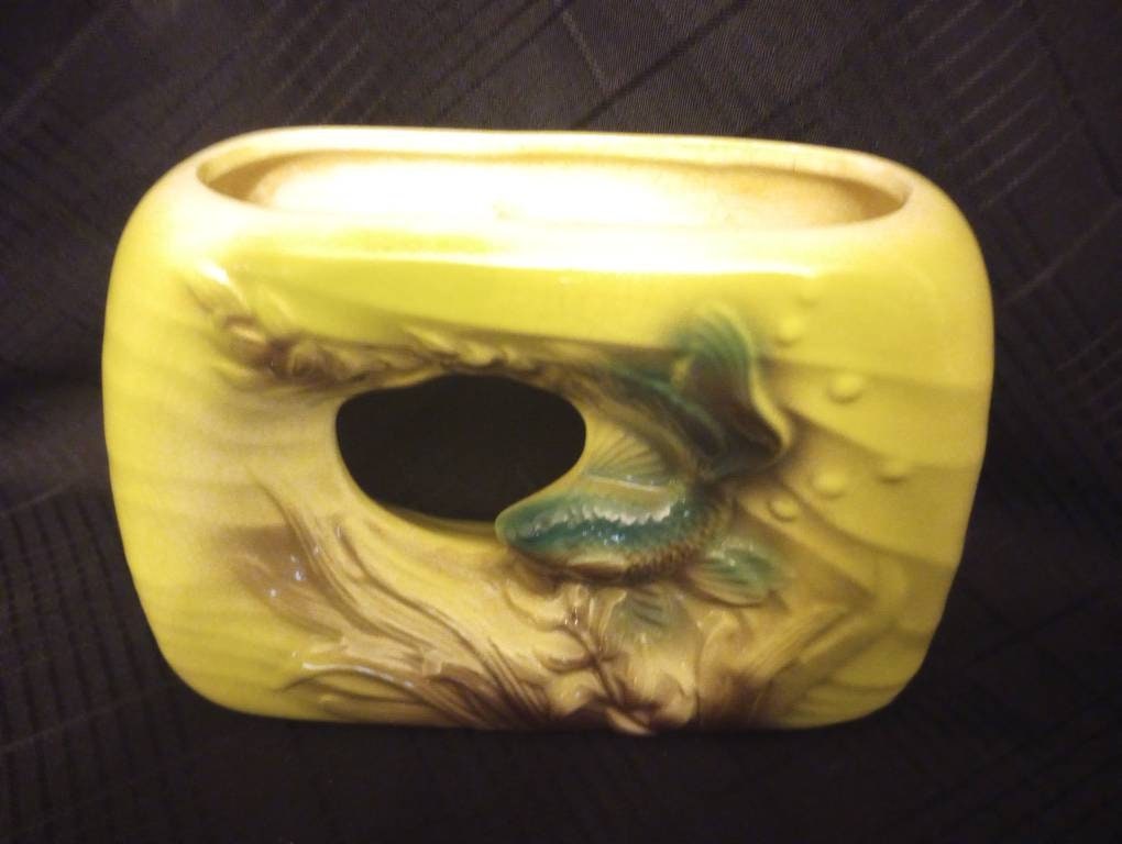 Royal Copley Chartrusse Koi Fantail Gold Fish Vase MCM 1950s - Etsy