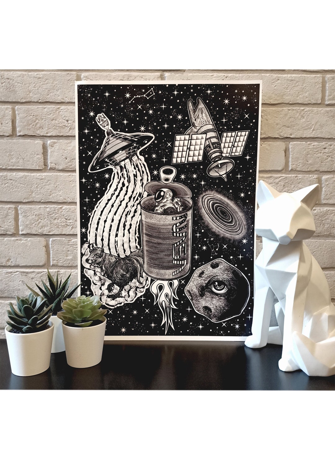 Space Oddity Astronaut Illustration Print - Etsy