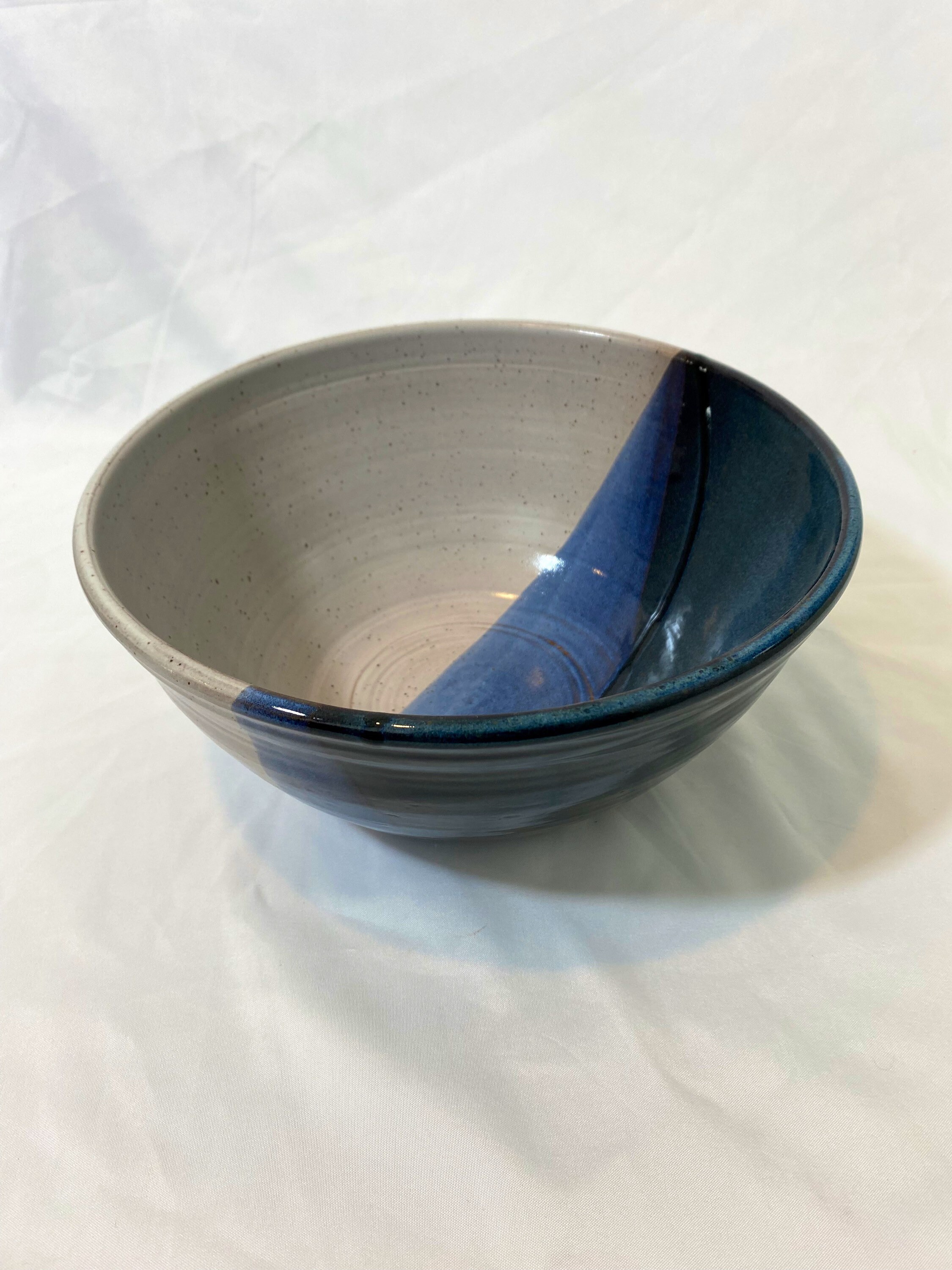 Floating Blue and White Pottery Bowl With a Black Swish. - Etsy