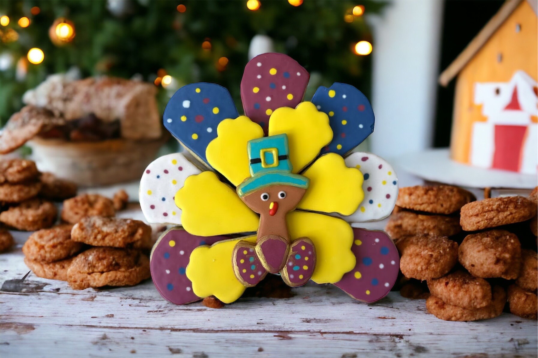 Turkey-shaped Sugar Cookies Platter - Thanksgiving Sugar Cookies - Etsy