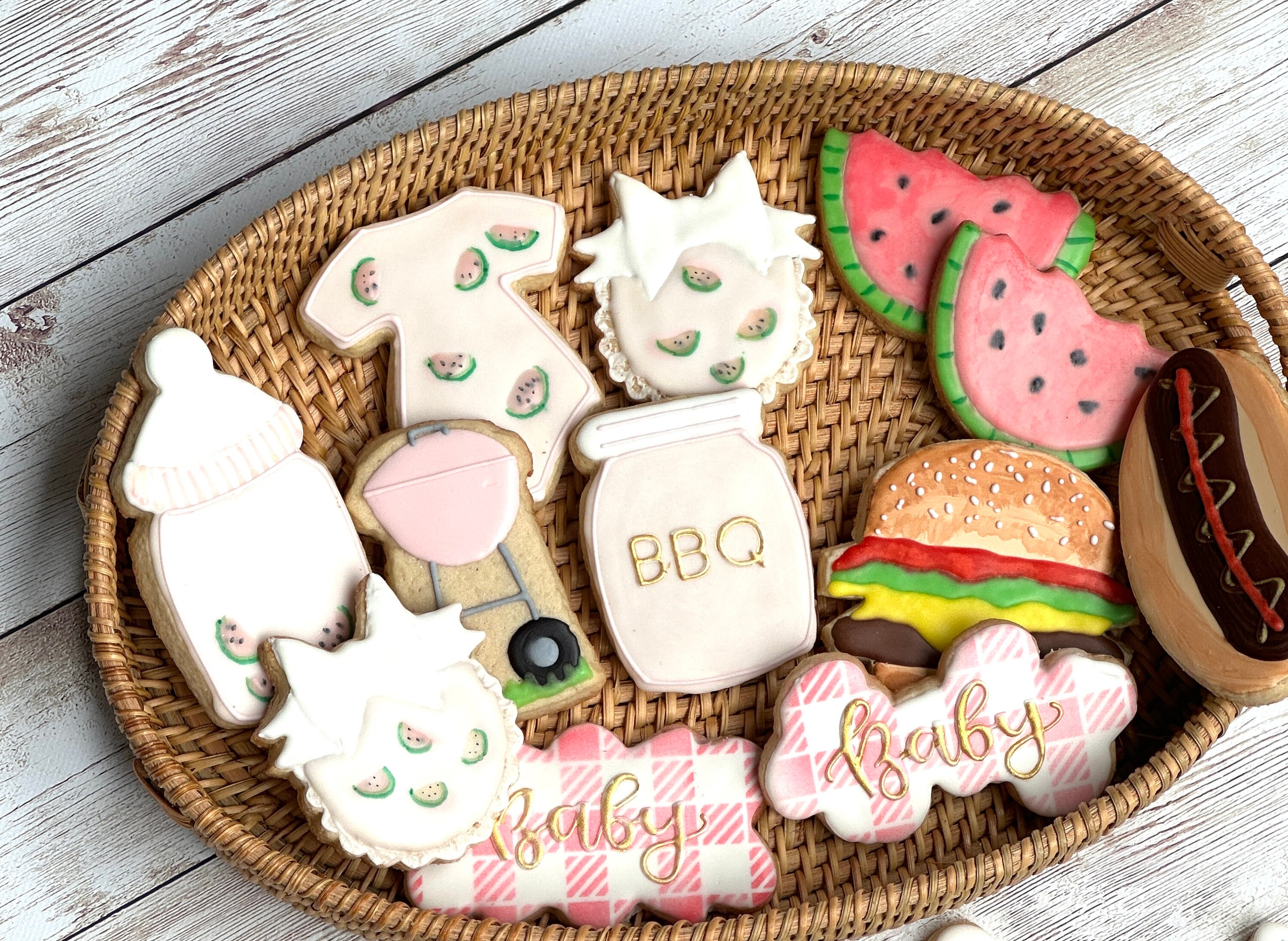 BBQ Themed Baby Shower Sugar Cookies Custom Decorated, Assorted Set - Etsy