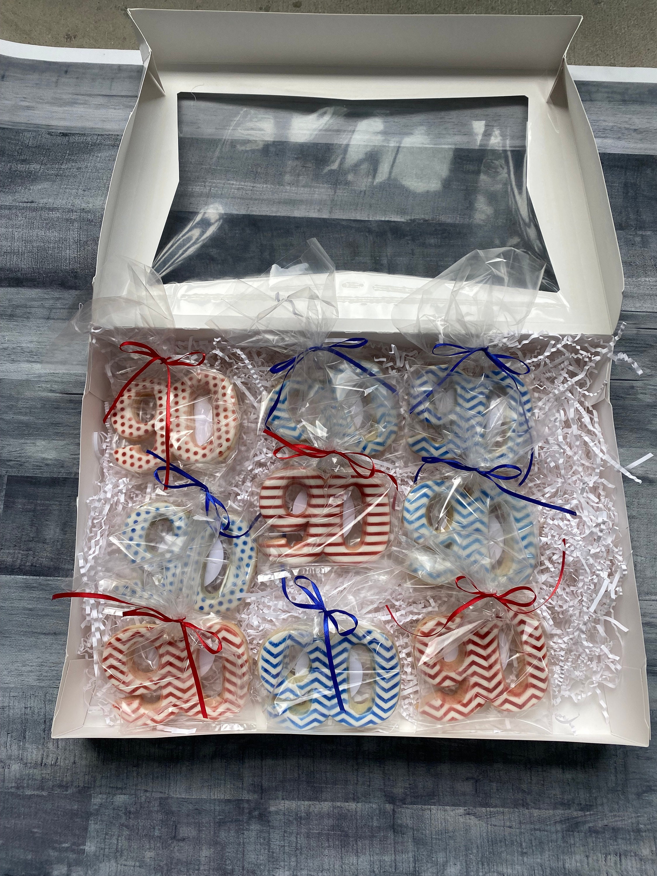 Blue and Red 90th Birthday Party Sugar Cookies Custom - Etsy