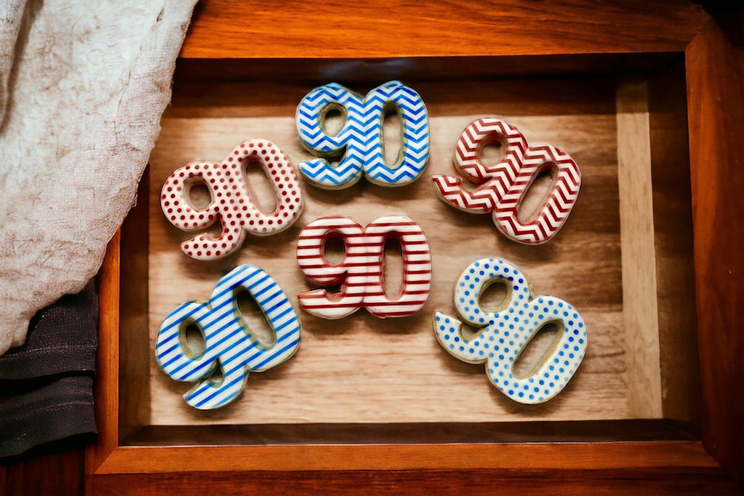 Custom 90th Birthday Cookies Hand-decorated Number Cookies for ...