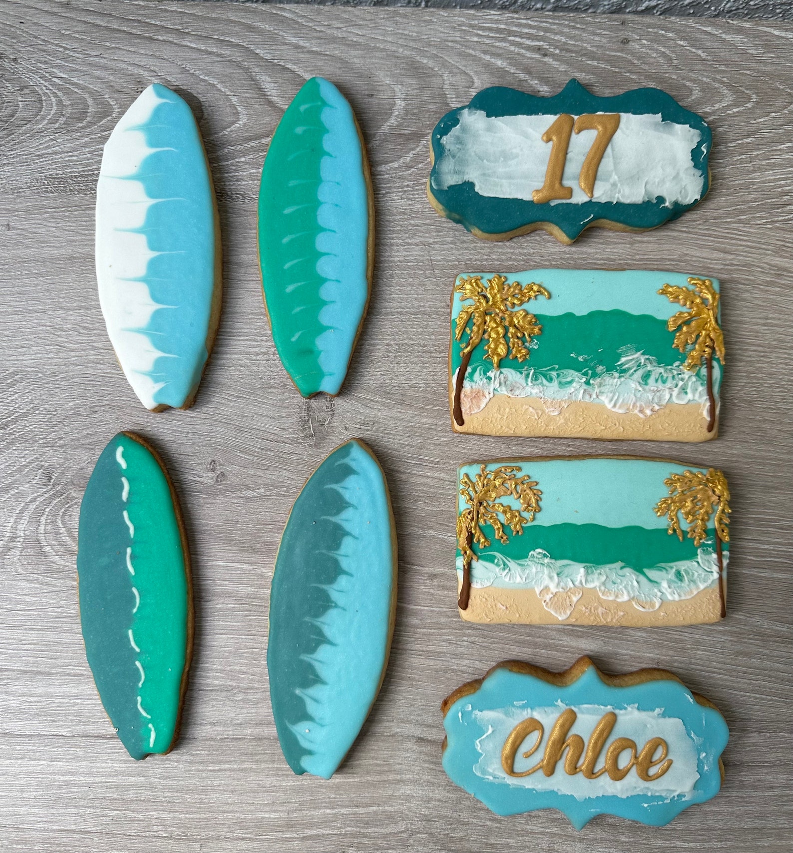 Beach Themed Decorated Sugar Cookies Custom Coastal Designs 24 Cookies ...