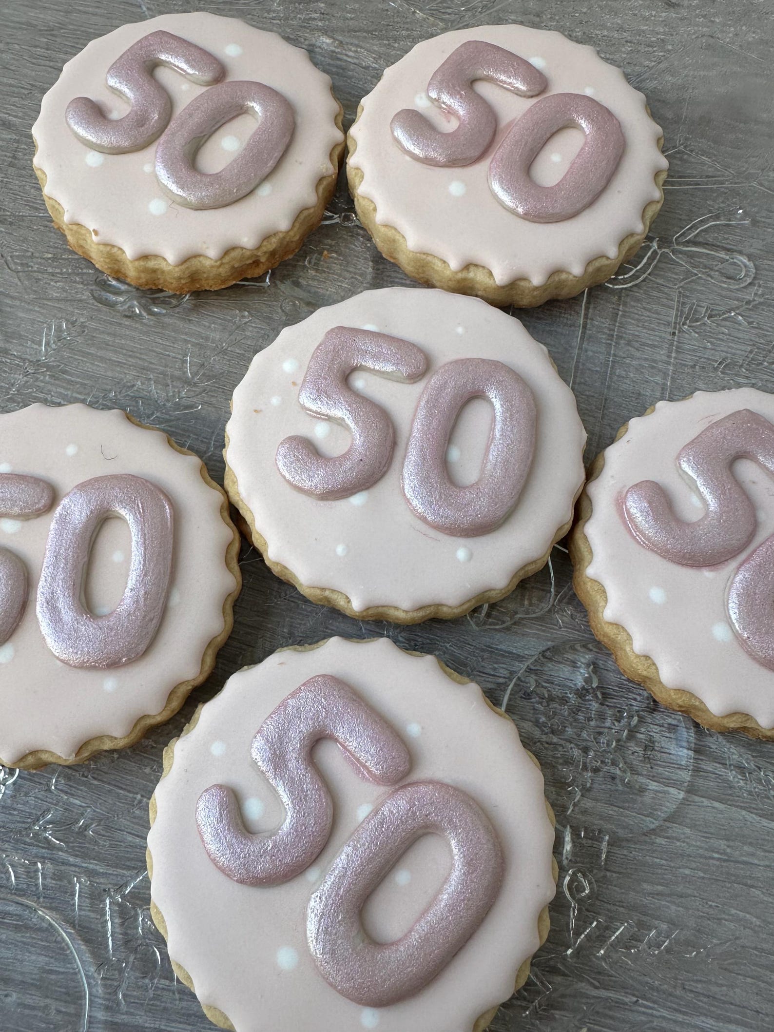 Elegant 50th Birthday Sugar Cookies – Custom Hand-decorated Milestone ...