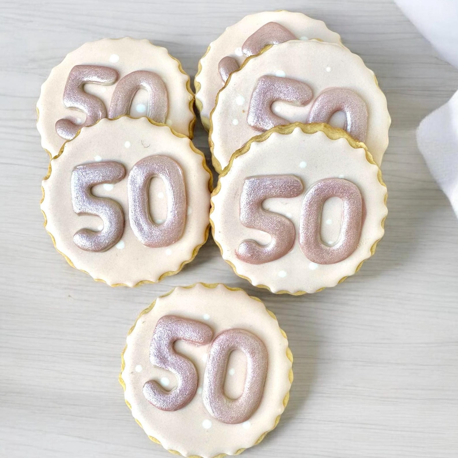 Elegant 50th Birthday Sugar Cookies – Custom Hand-decorated Milestone ...