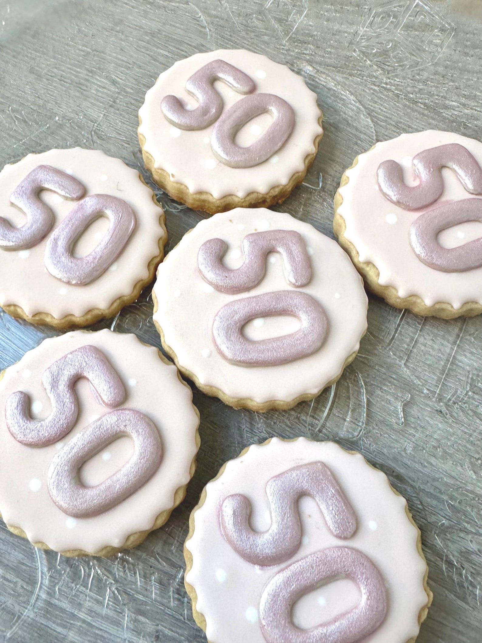 Elegant 50th Birthday Sugar Cookies – Custom Hand-decorated Milestone ...
