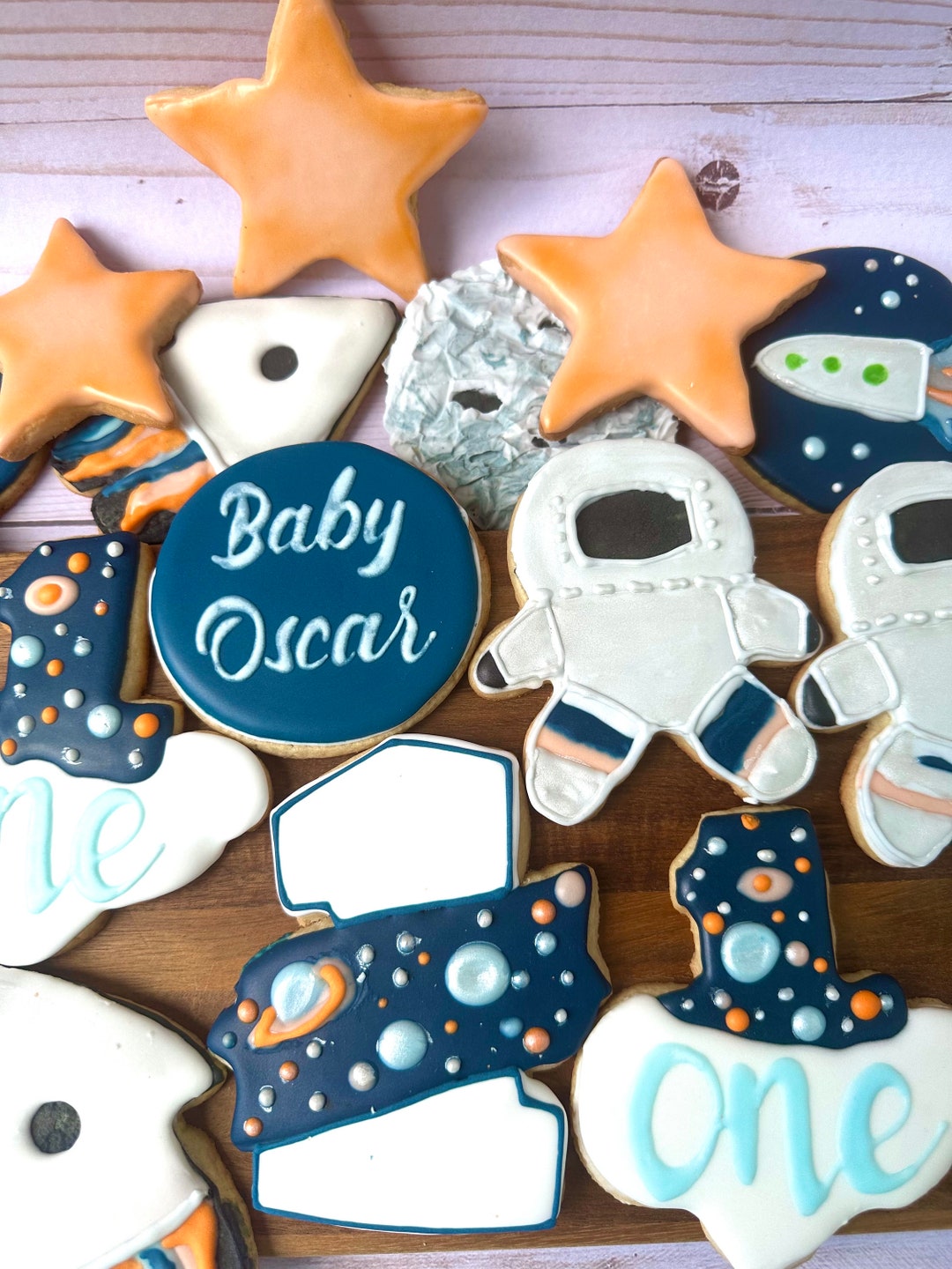 Cosmos Astronauts 1st Birthday Sugar Cookies - Space-themed Party ...
