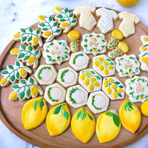 Lemon Themed Decorated Sugar Cookies - Baby Shower Lemons Sugar Cookies ...
