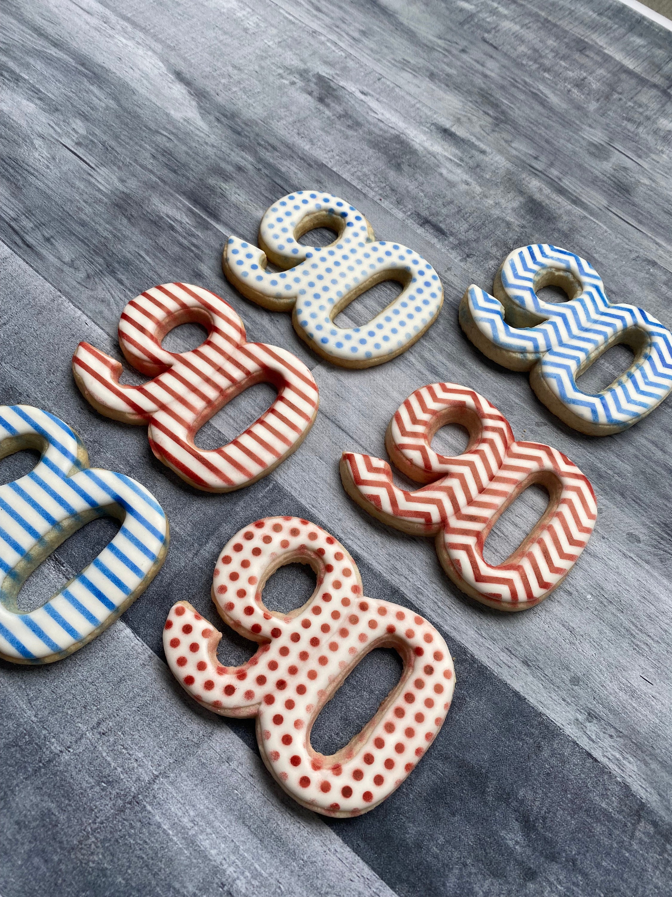 Blue and Red 90th Birthday Party Sugar Cookies Custom - Etsy