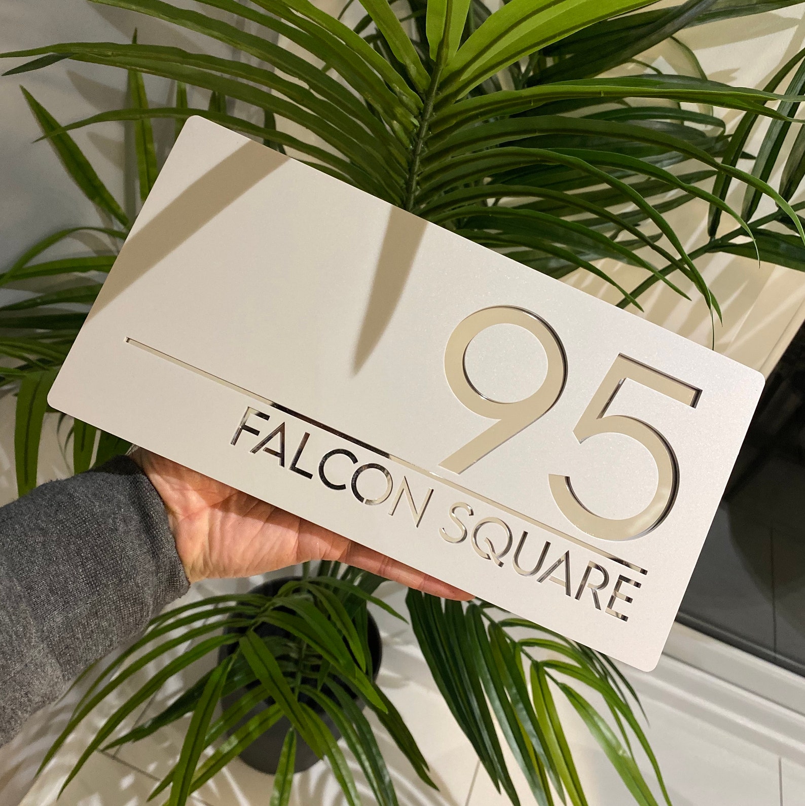 Modern Contemporary Rectangular Floating Mirrored House Sign - Etsy