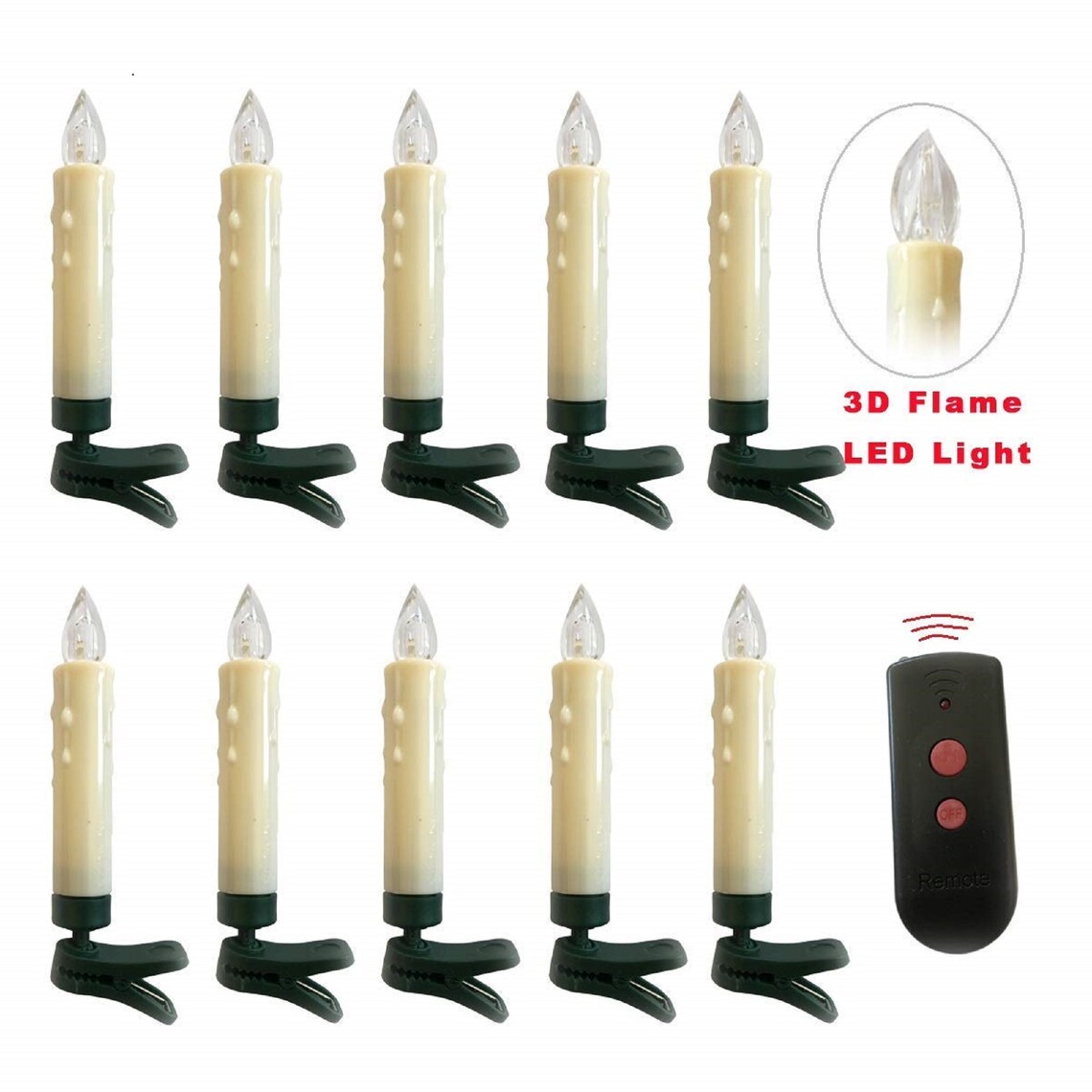 Hoolees' LED Clip-on Christmas Tree Candles, Battery Operated, Remote ...
