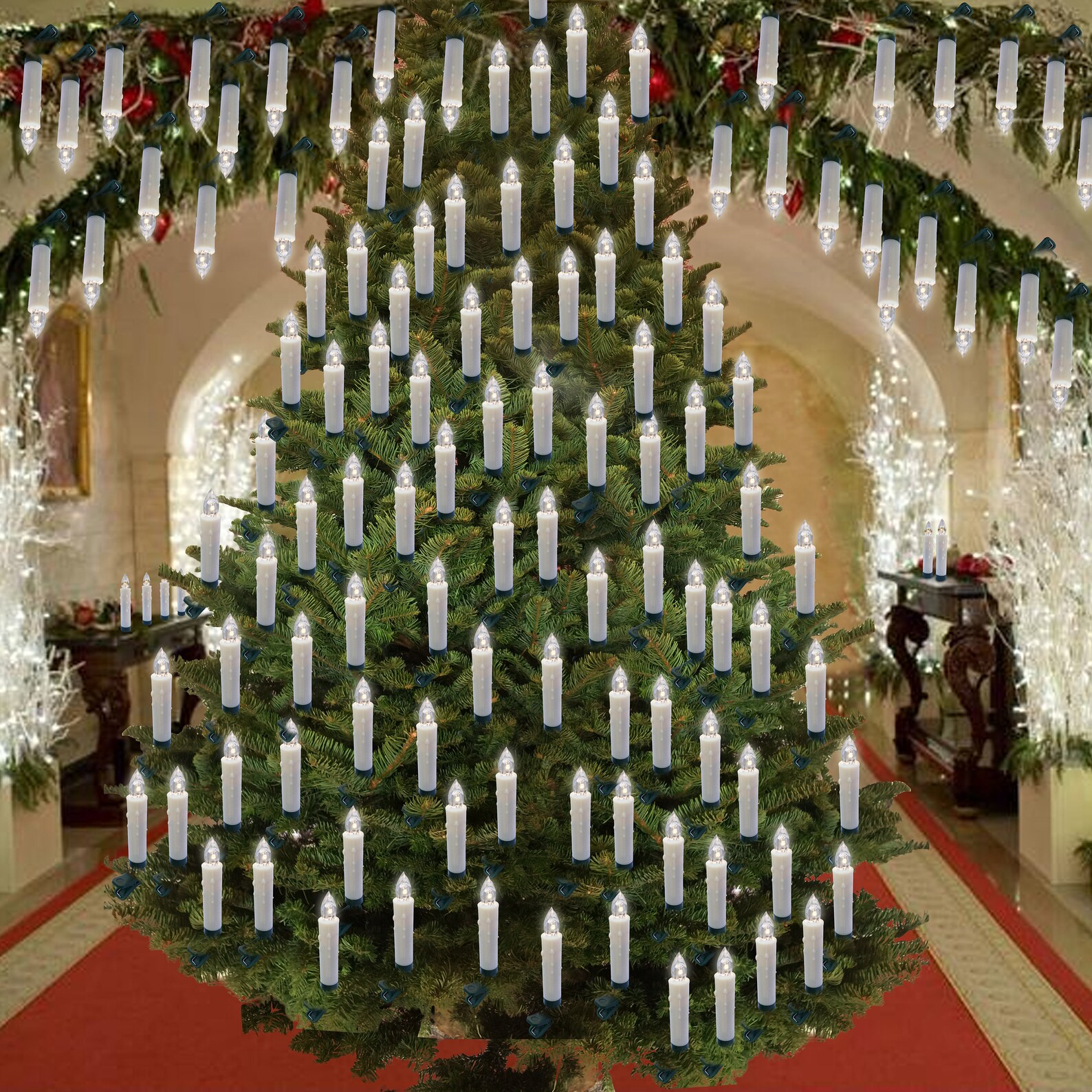 Hoolees' Clip-on LED Christmas Tree Candles, Battery Operated, Remote ...