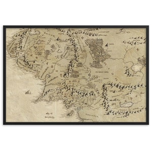 Middle Earth Map Framed Matte Paper Poster - Etsy