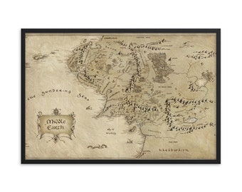 Middle Earth Map Poster Framed - Etsy UK