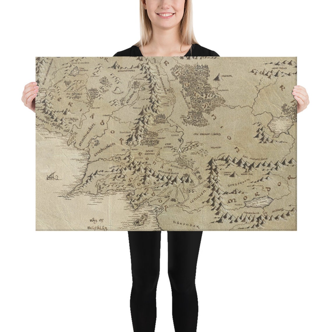 Middle Earth Map Canvas - Etsy