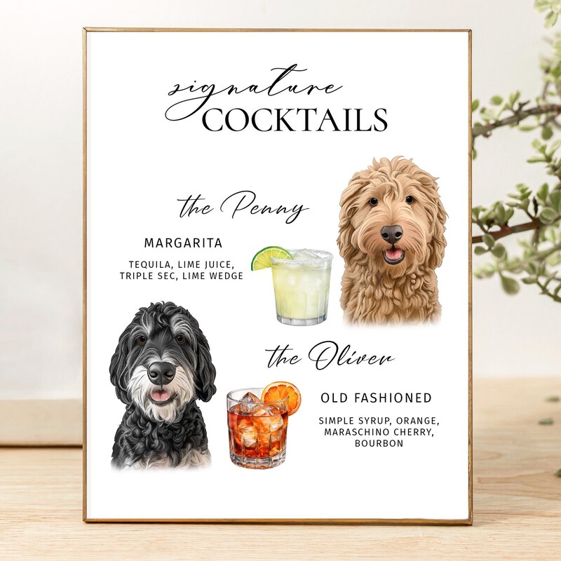 Dog Cartoon Bar Menu - Etsy