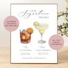 Signature Drinks Sign Template, Custom Cocktails, Bar Sign, Hand Drawn ...