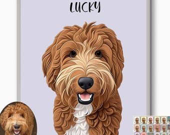 Cartoon Pet Portrait Custom Personalized Dog Cartoon Portrait From ...