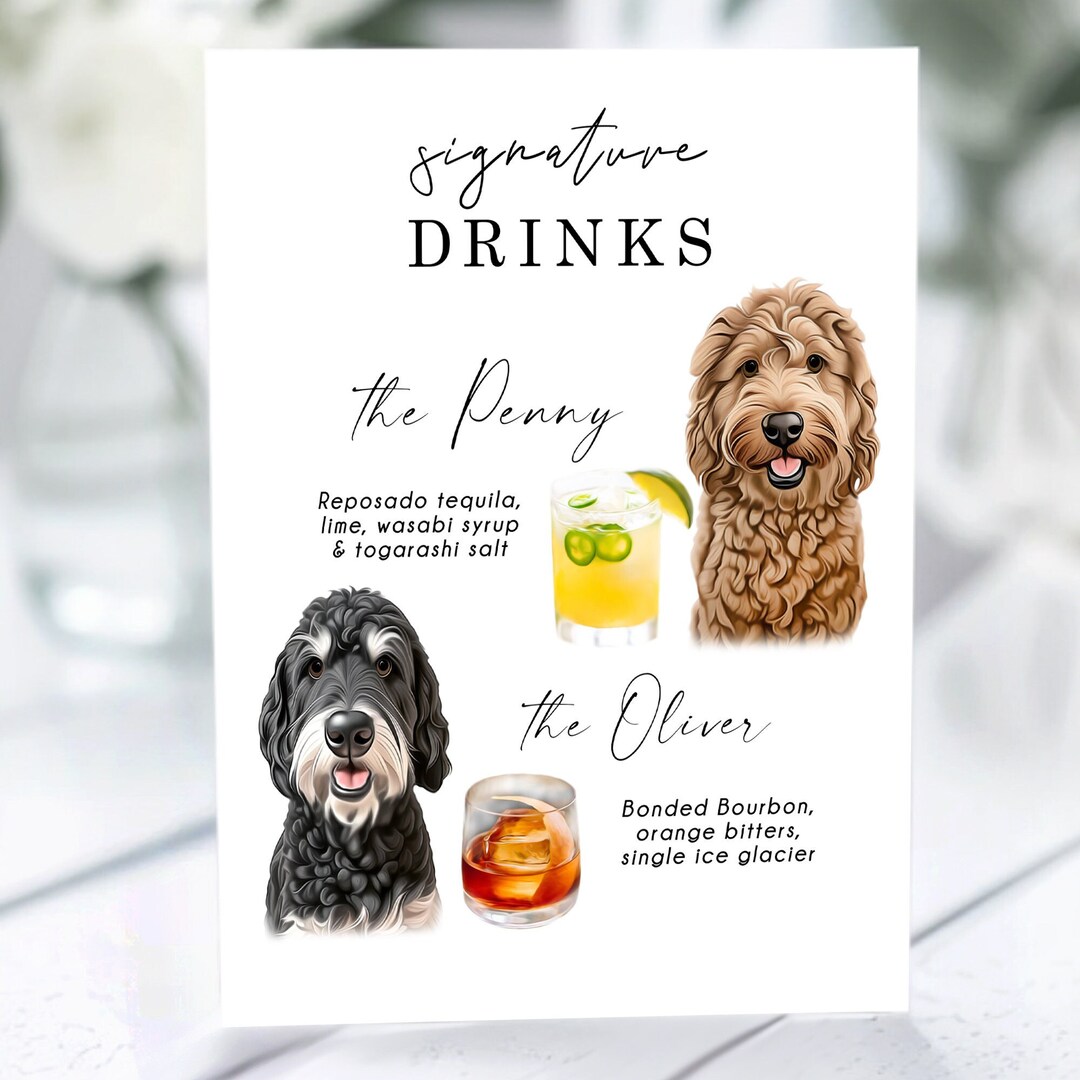 Dog Signature Cocktail Dog Custom Drink Sing Dog Signature Drink Sing ...