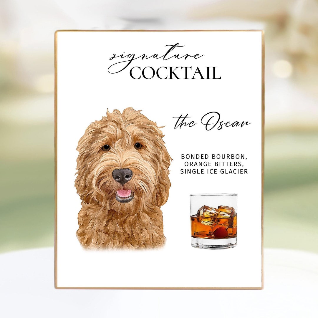 Dog Custom Drink Sign Dog Signature Drink Sign Dog Signature Cocktail ...