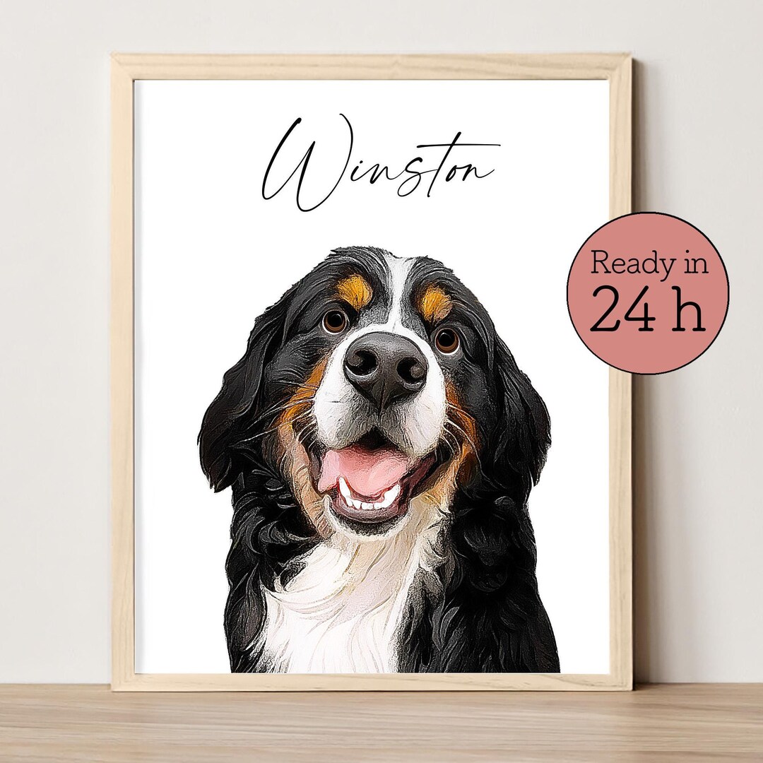 Digital Dog Portrait Custom and Personalized Pet Portrait Custom From ...