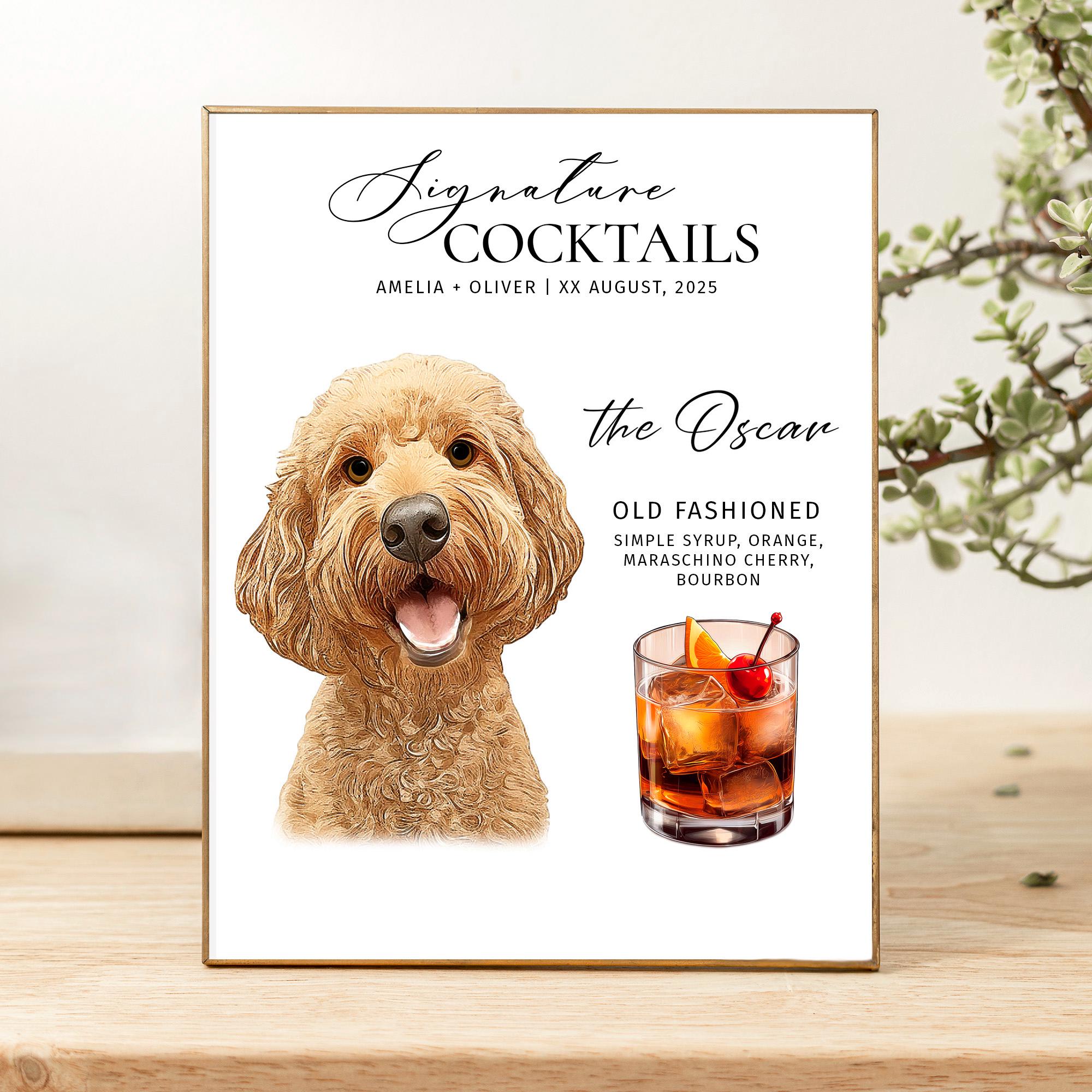 Dog Signature Drink Sign Dog Signature Cocktail Custom Dog Bar Sign ...