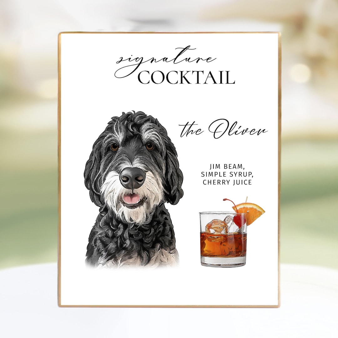 Dog Signature Drink Sign Dog Signature Cocktail Sign Dog Name Sign ...
