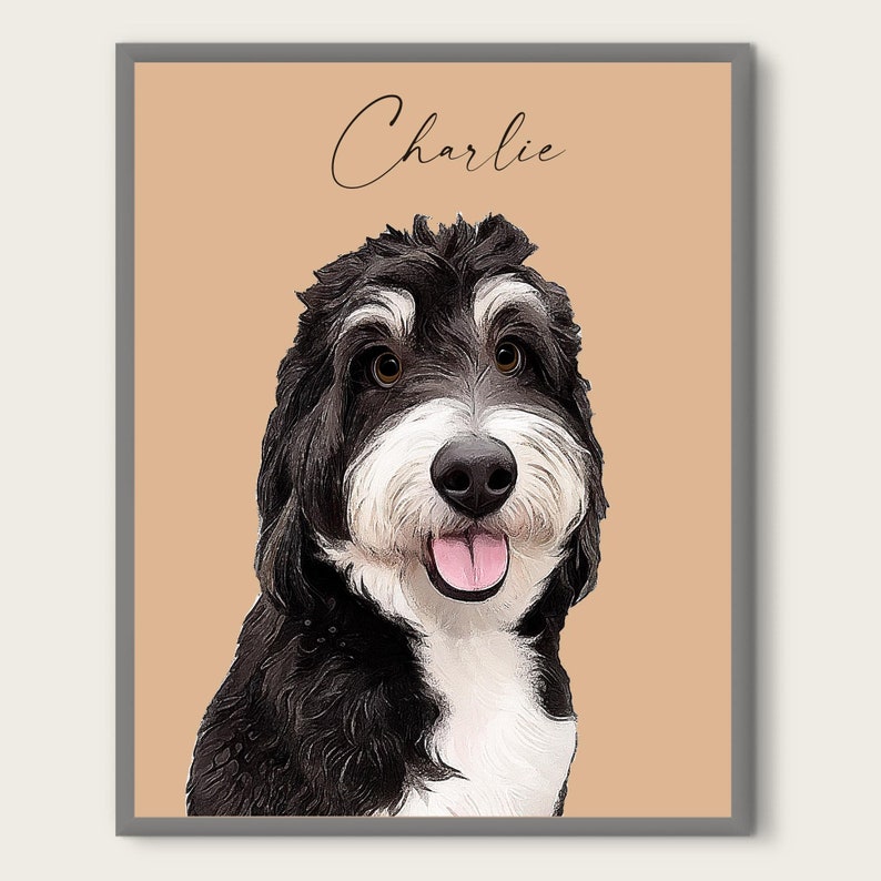 Custom Dog Portrait From Photo Digital Custom Pet Portrait Paintings ...