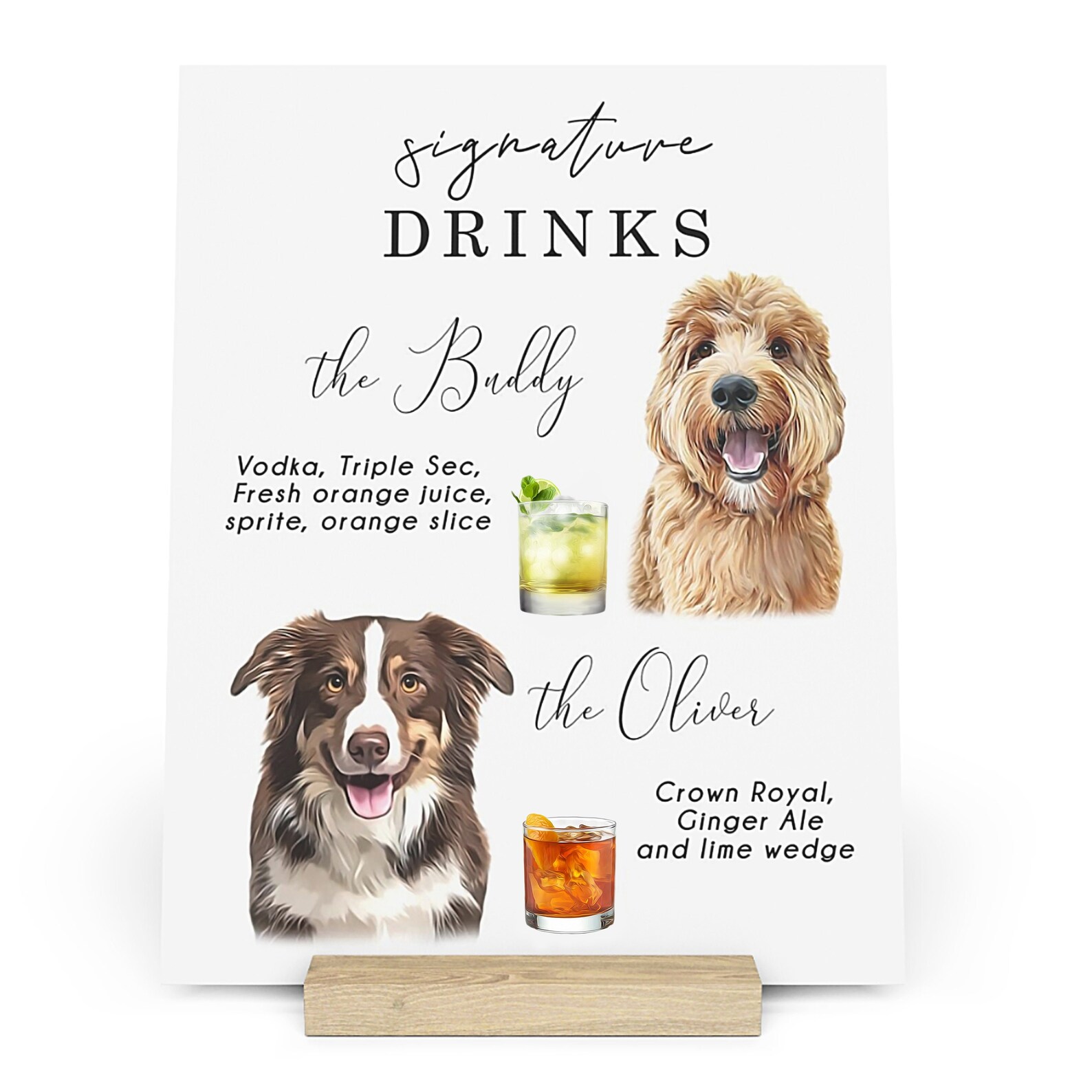 Dog Signature Cocktail Dog Custom Drink Sing Dog Signature - Etsy