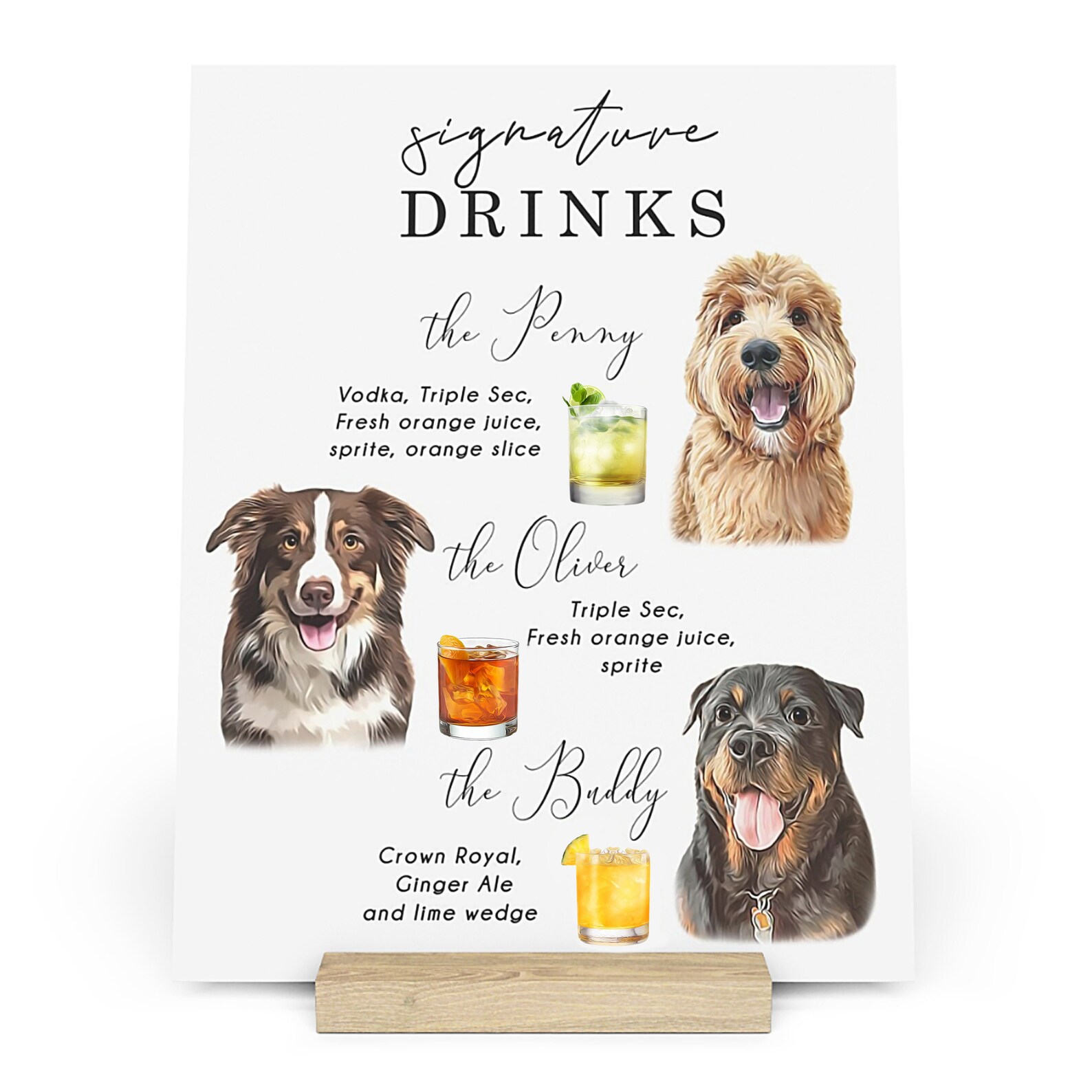 Dog Signature Cocktail Dog Custom Drink Sing Dog Signature - Etsy
