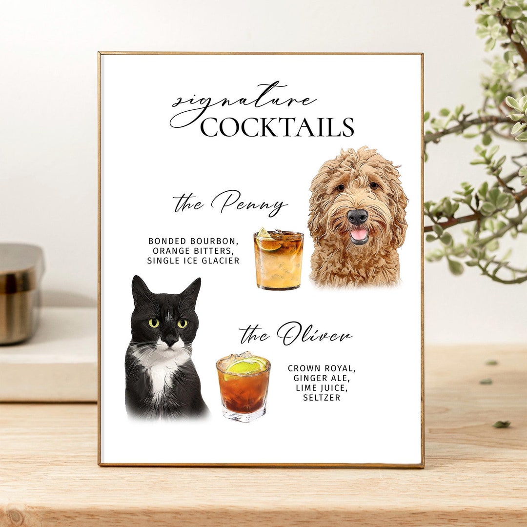 Pet Signature Cocktail Cat Custom Drink Sing Dog Signature Drink Sing ...