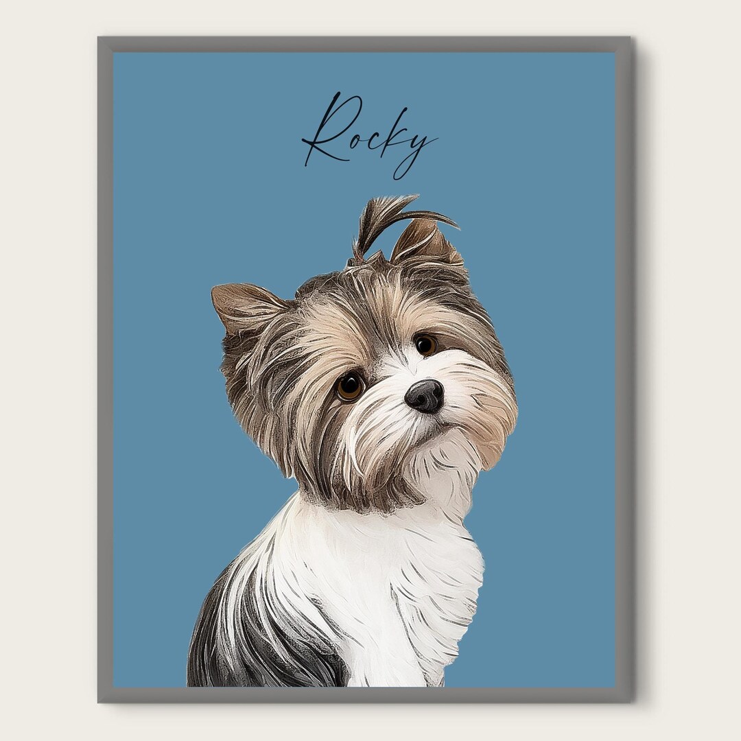 Custom Dog Portrait From Photo Digital Pet Portrait Painting ...