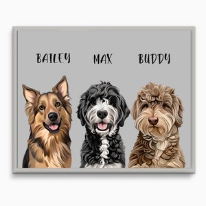 Cartoon Pet Portrait Custom Personalized Dog Cartoon Portrait From ...