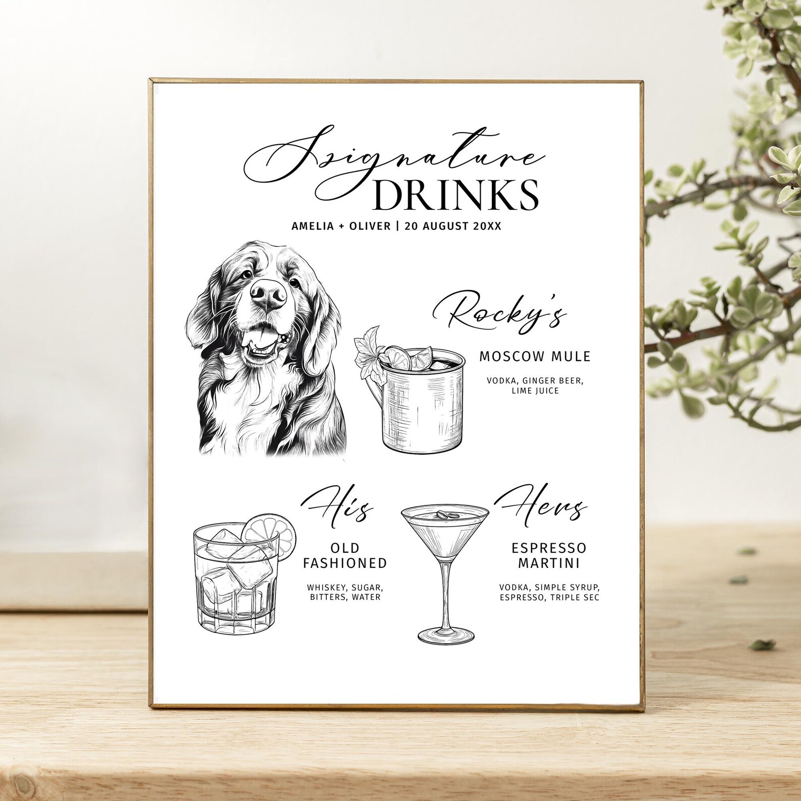 Dog Signature Cocktails Wedding Signature Drink Sing Hers and Dog ...