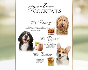 Signature Cocktails for Wedding Drink Menu Wedding Cocktail Names for ...